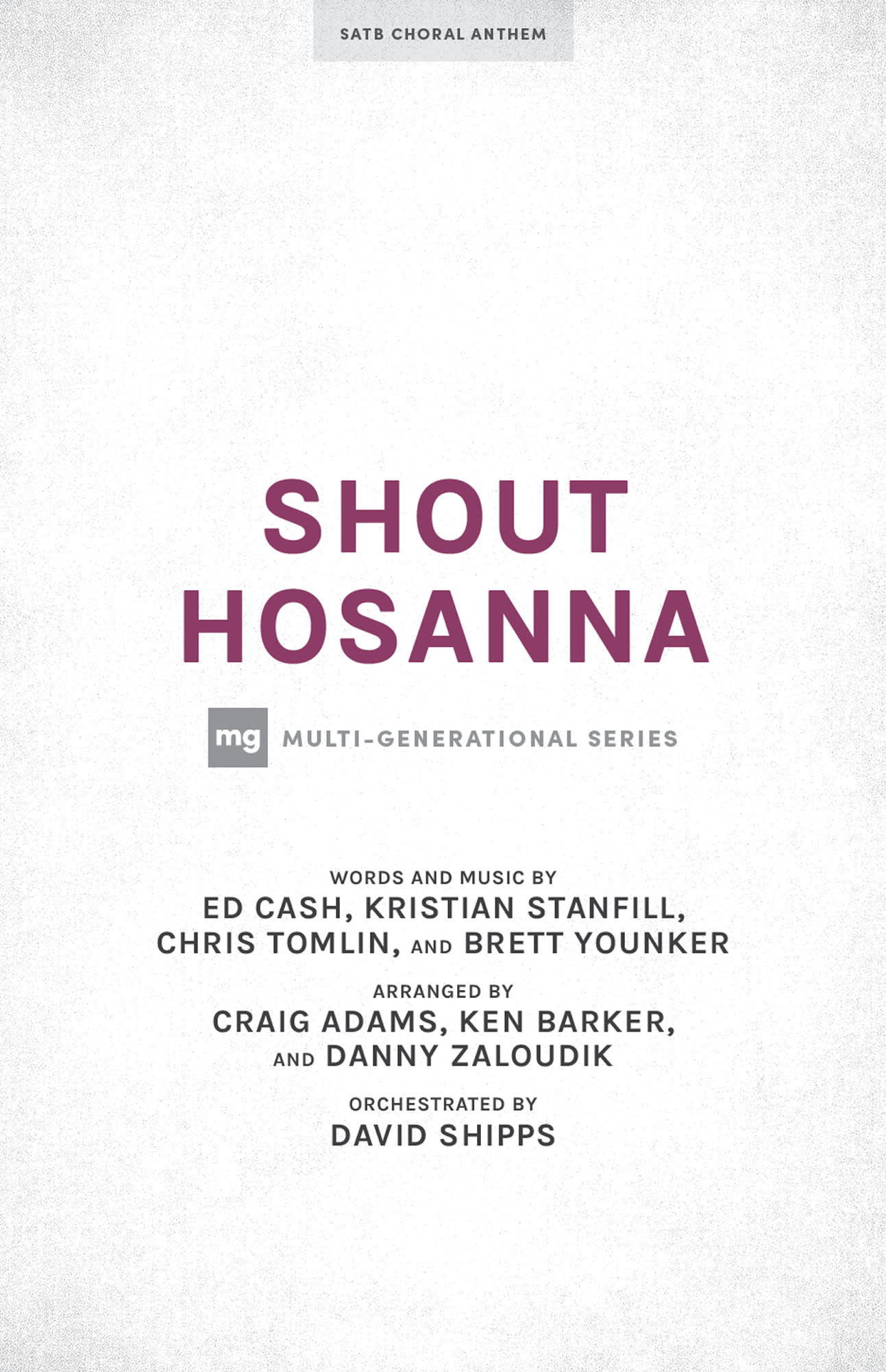 Shout Hosanna - Downloadable Stem Tracks | Lifeway