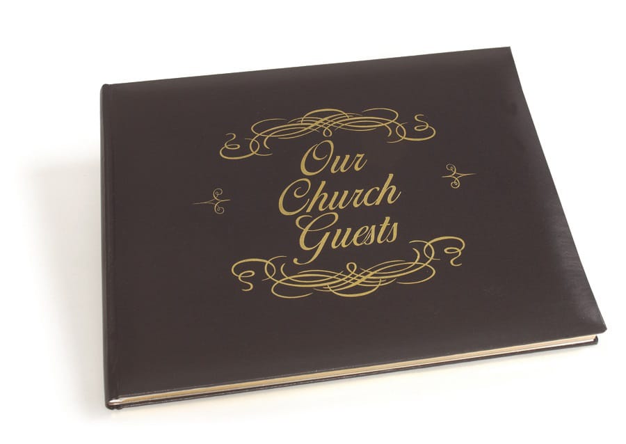 Church Guest Book - Large Black Bonded Leather | Lifeway