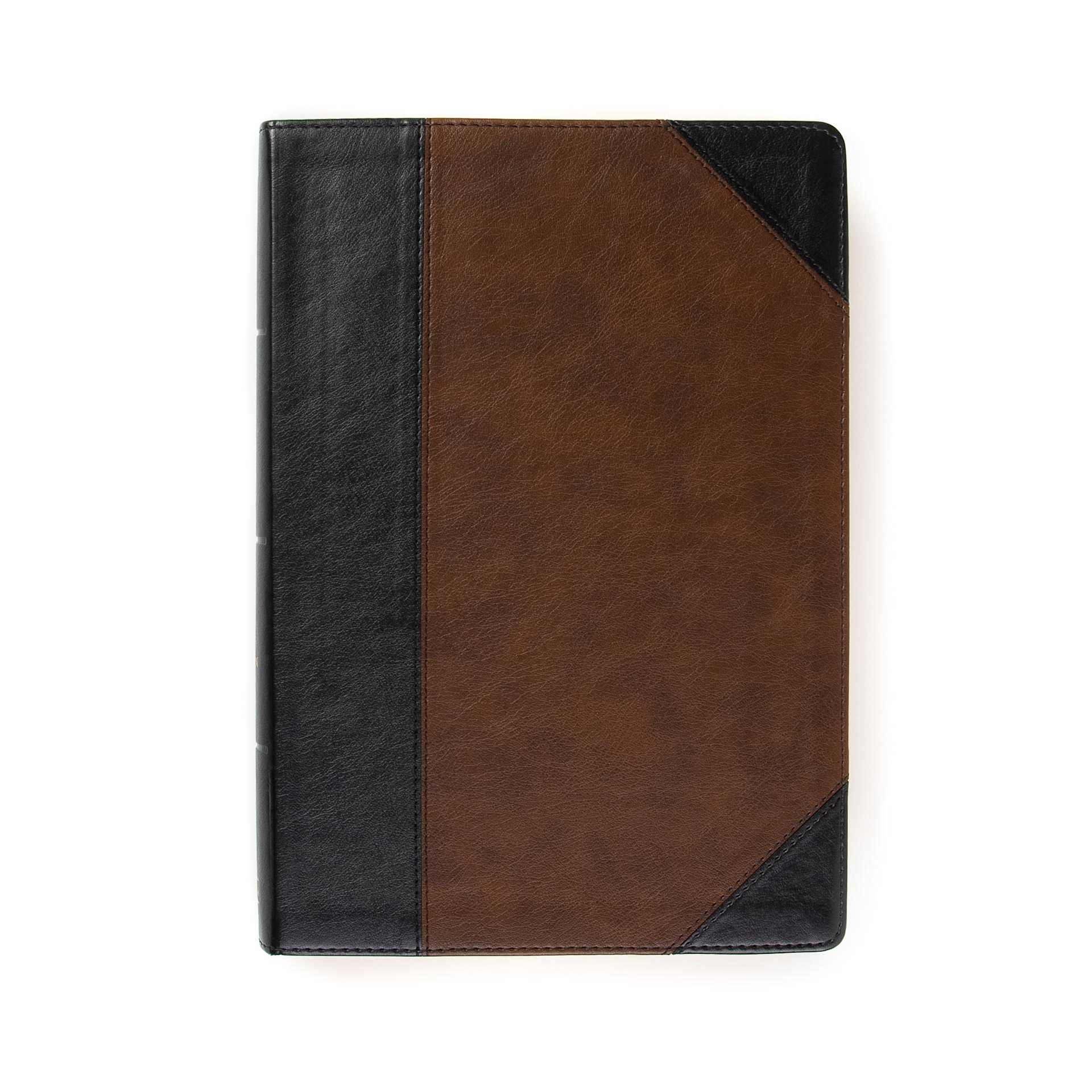 KJV Super Giant Print Reference Bible, Black/Brown LeatherTouch | Lifeway