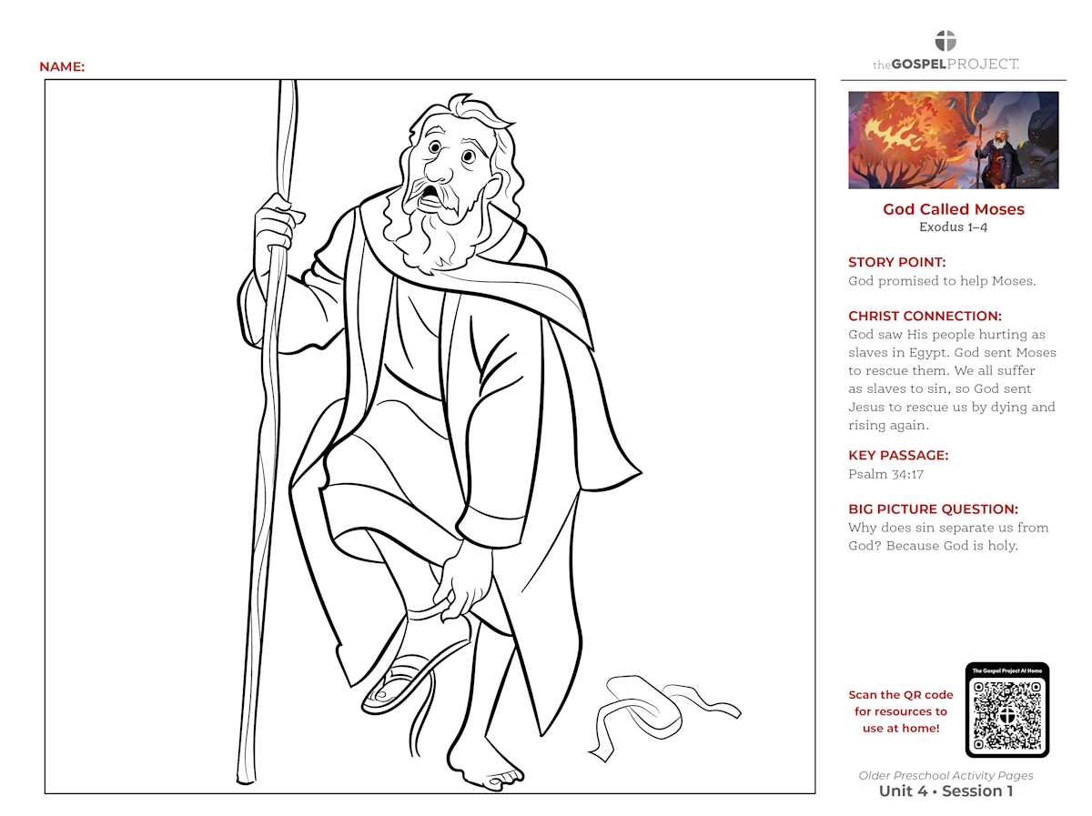 god calls moses coloring page