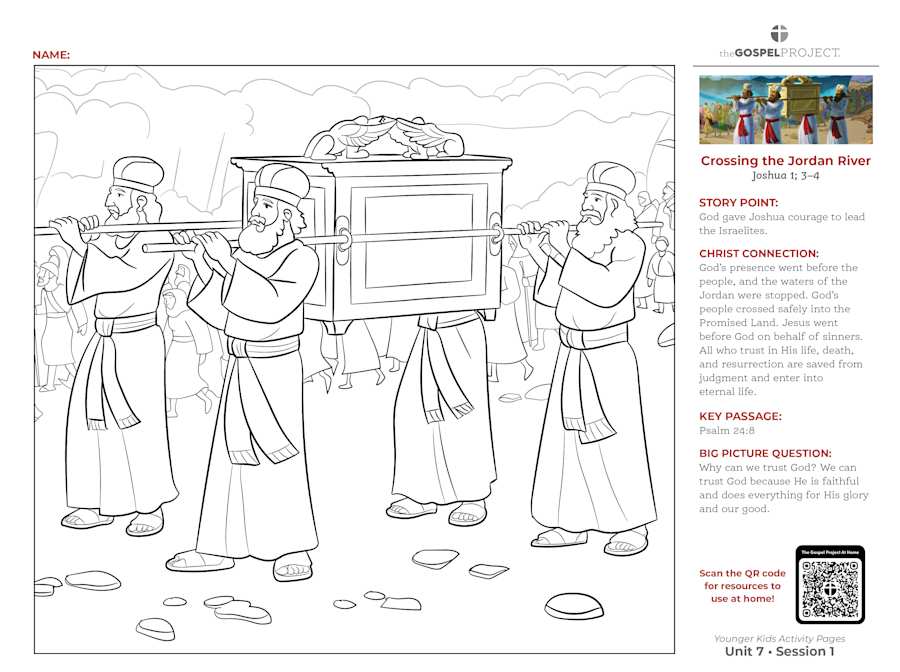 coloring pages joshua crossing the jordan