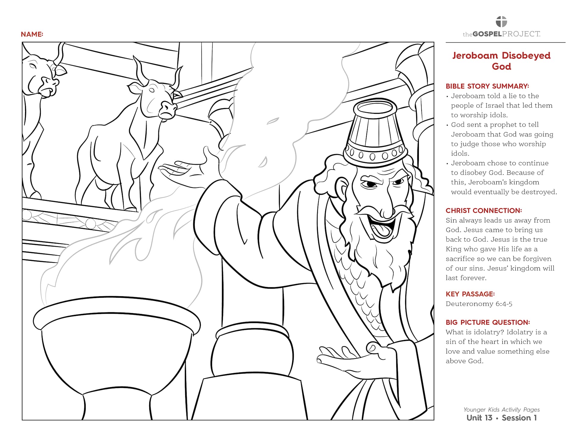 jeroboam coloring pages