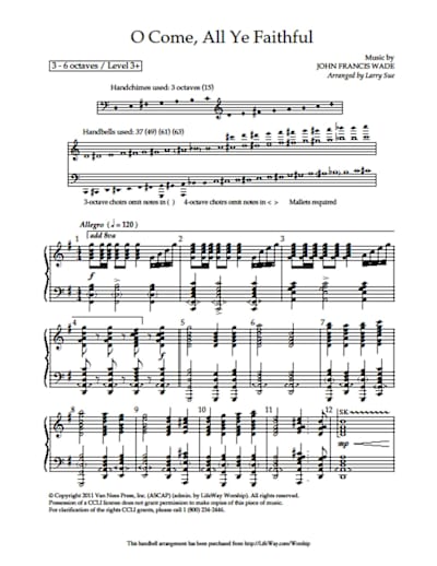 O Come, All Ye Faithful - Downloadable Handbell Arrangement | Lifeway