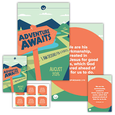 Hyfi Kids Theme Posters Digital - Adventure Awaits AUG25 | Lifeway