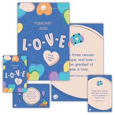 Hyfi Preschool Theme Posters Digital - L-O-V-E FEB2026 | Lifeway