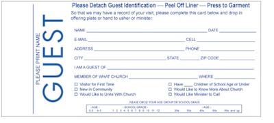 Guest Card with Detachable Name Tag (Package of 100) | Lifeway