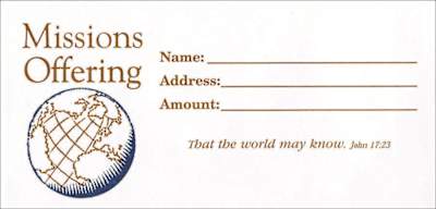 Offering Envelope: Missions Offering - Bill-Size (Package of 100) | Lifeway