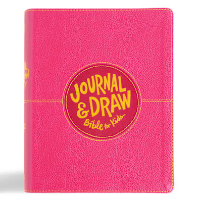 CSB Journal and Draw Bible for Kids, Pink LeatherTouch | Lifeway