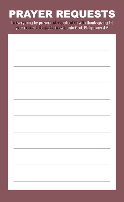 Prayer Request Card - Burgundy (Package of 50) | Lifeway